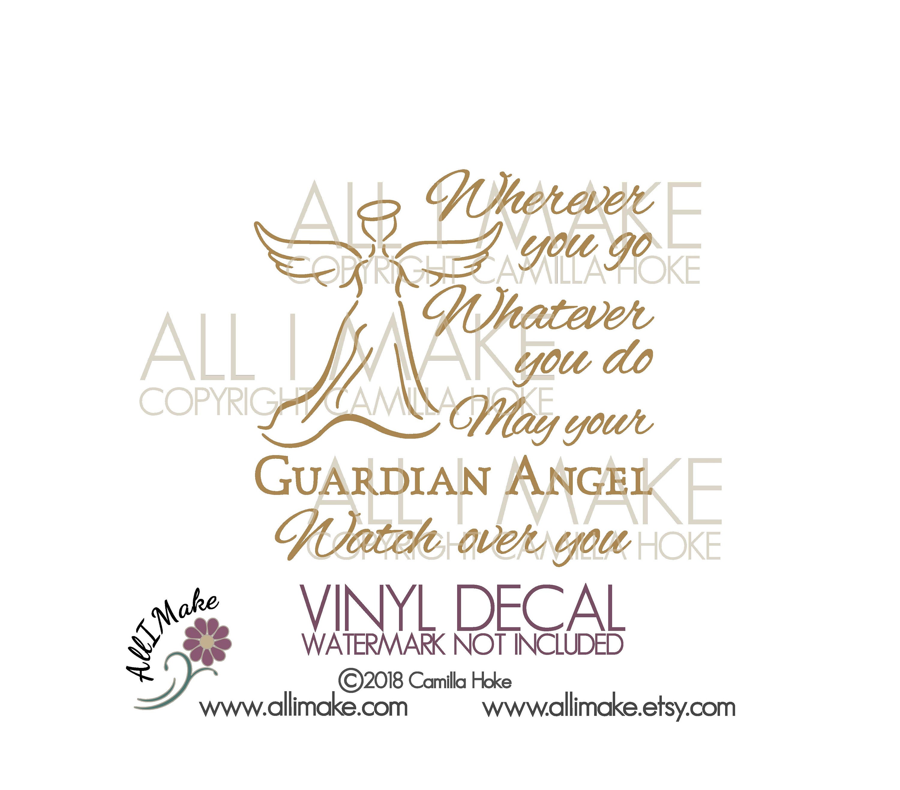 Angel Decal Guardian Angel Whatever you do Wherever you | Etsy