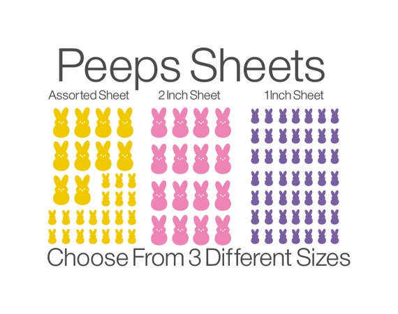 Peeps Sticker Sheet Peeps Vinyl Sticker Peeps Stickers - Etsy