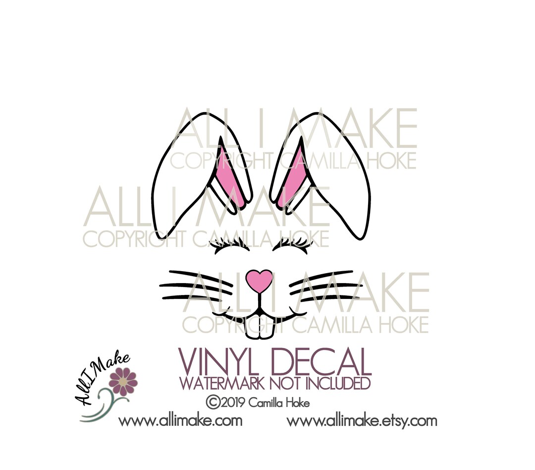 Bunny 9 | Vinyl Face | Glass Block Vinyl | Easter Vinyl | Craft Vinyl ...