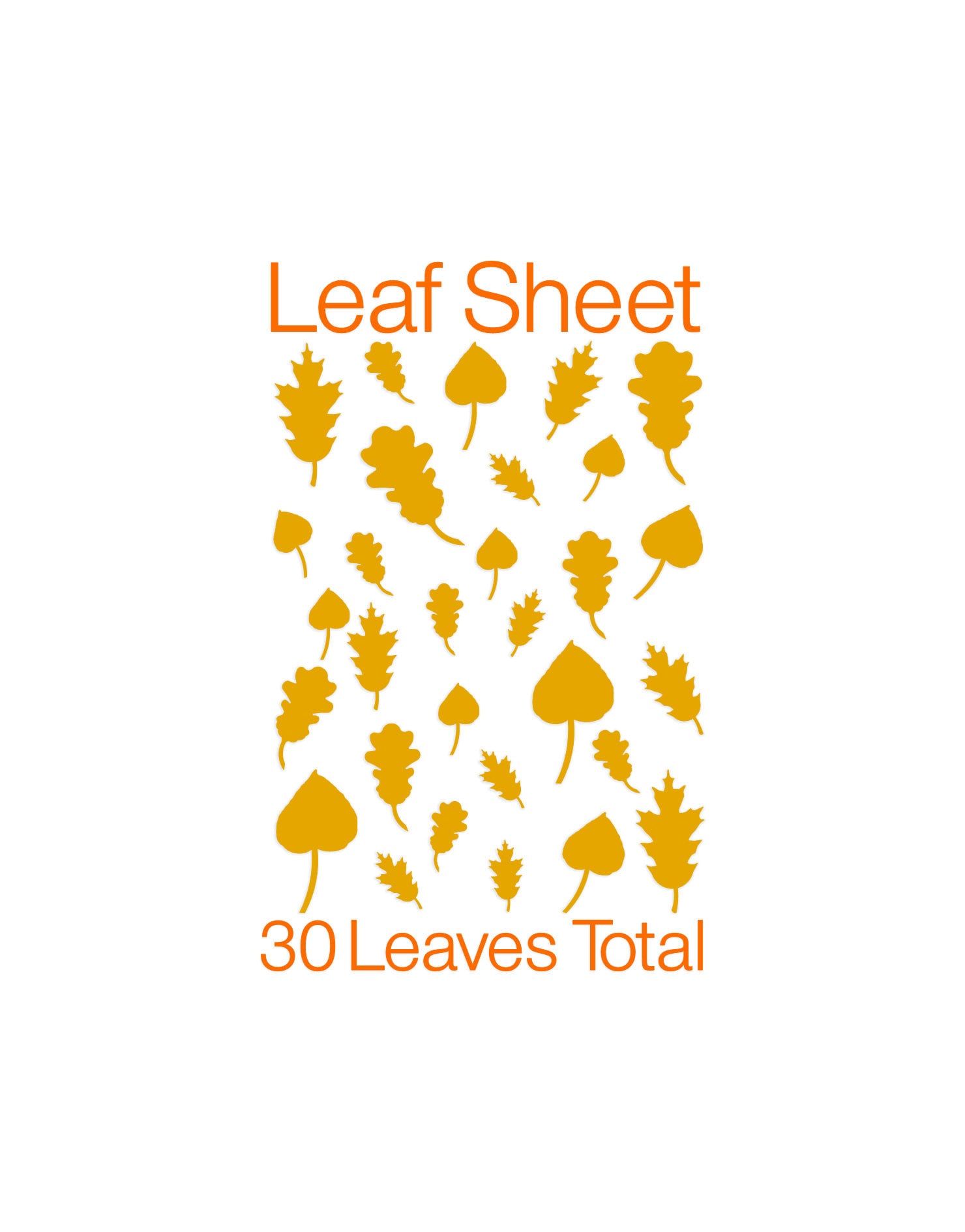 Leaves Leaves Sticker Sheet Leaves Decal Leaves Sheet - Etsy