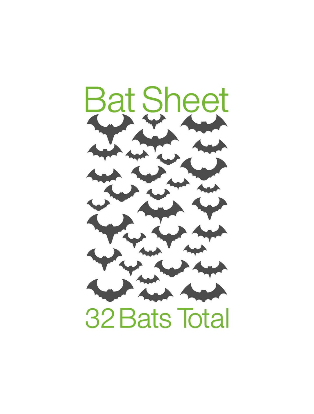Bat | Bat Sticker Sheet | Bat Decal | Bat Sheet | Bat Vinyl Decal ...