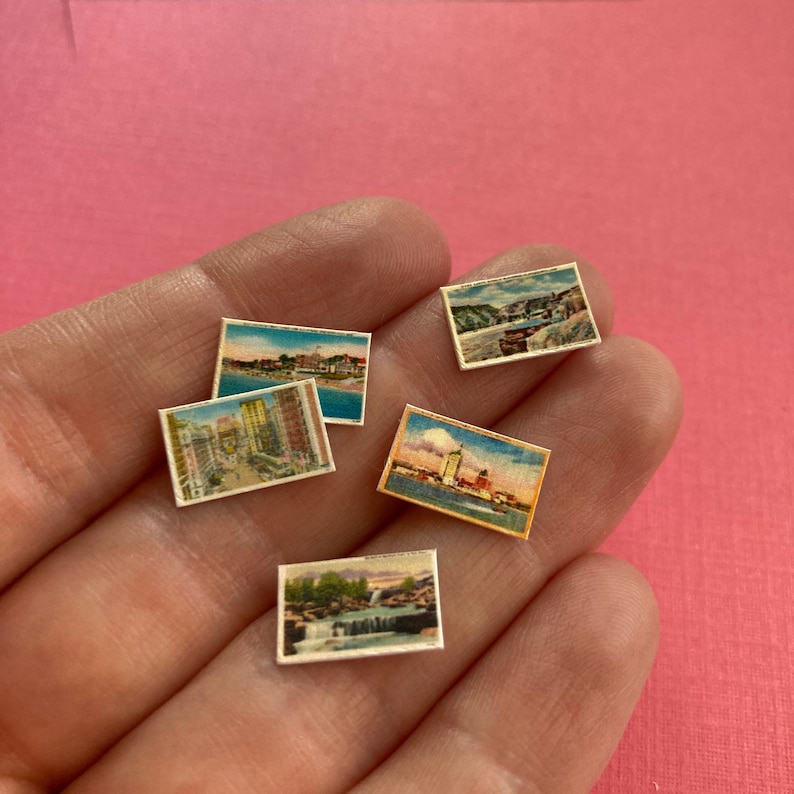 Dollhouse Miniature Vintage Postcard Set - Etsy
