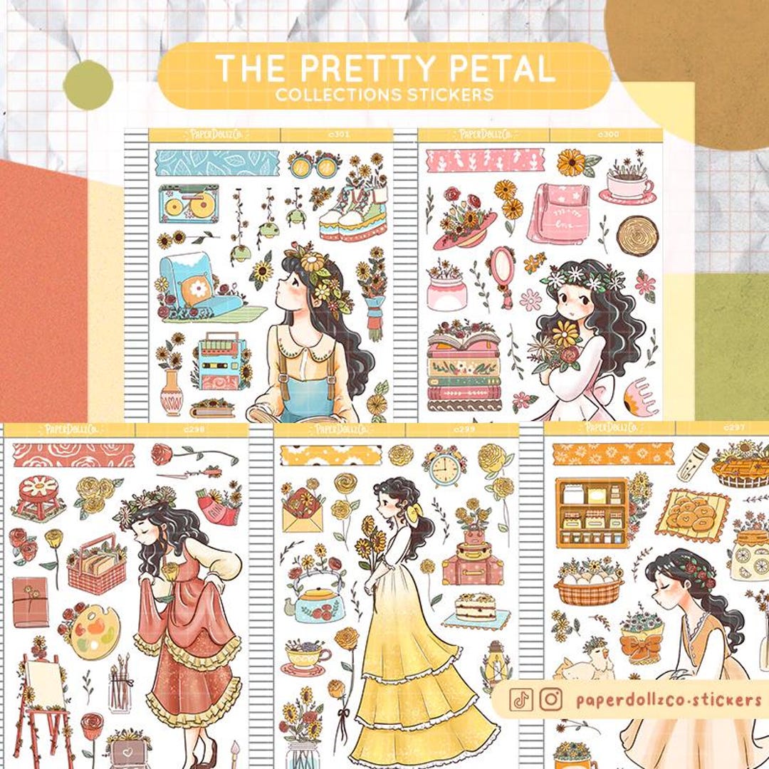 The Pretty Petal Stickers Sold as Set C297 C298 C299 C300 C301 Pretty ...