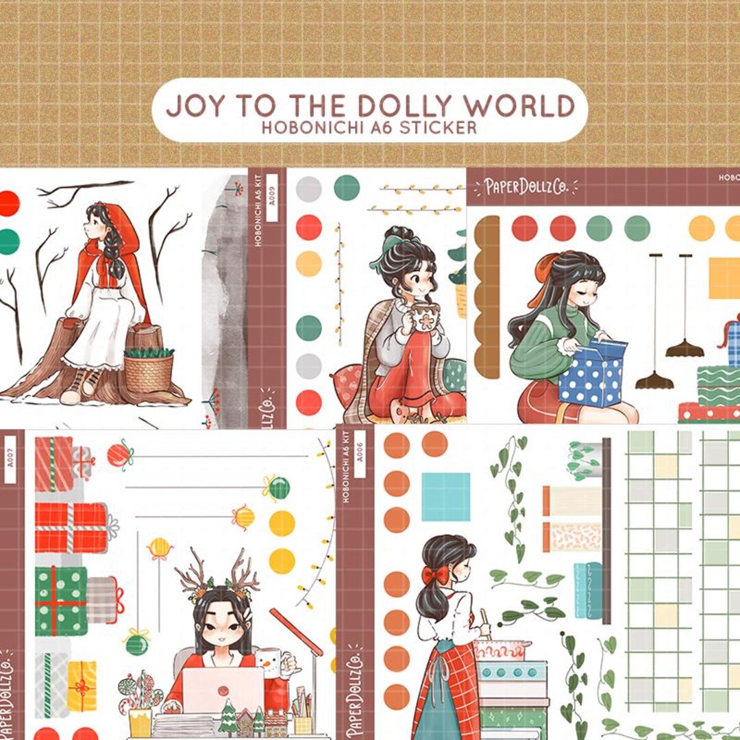Joy to the Dolly World A6 Sticker Kit | Sold as Set | A006 A007 A008 ...