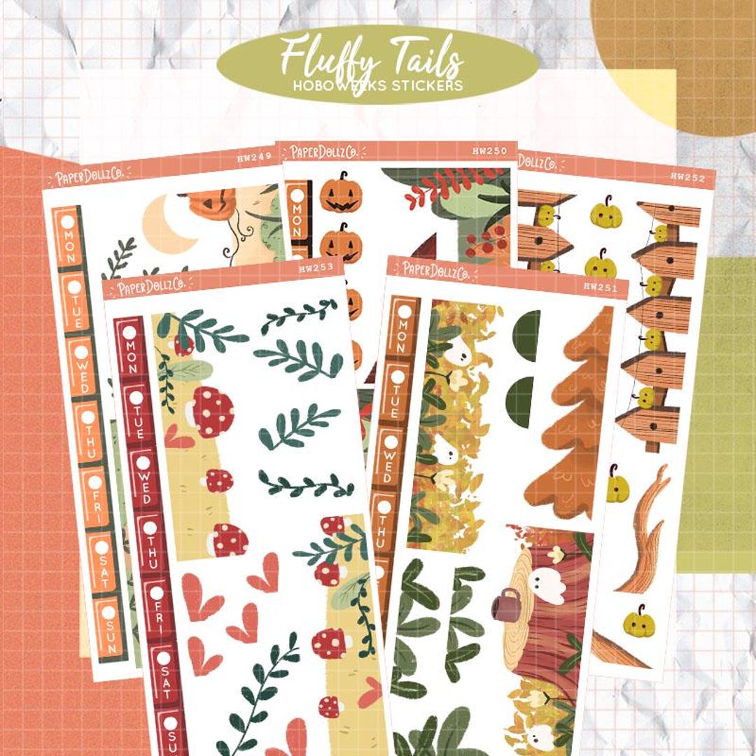 Fluffy Tails Stickers for Hobonichi Weeks Hobo Weeks Kit Planner ...