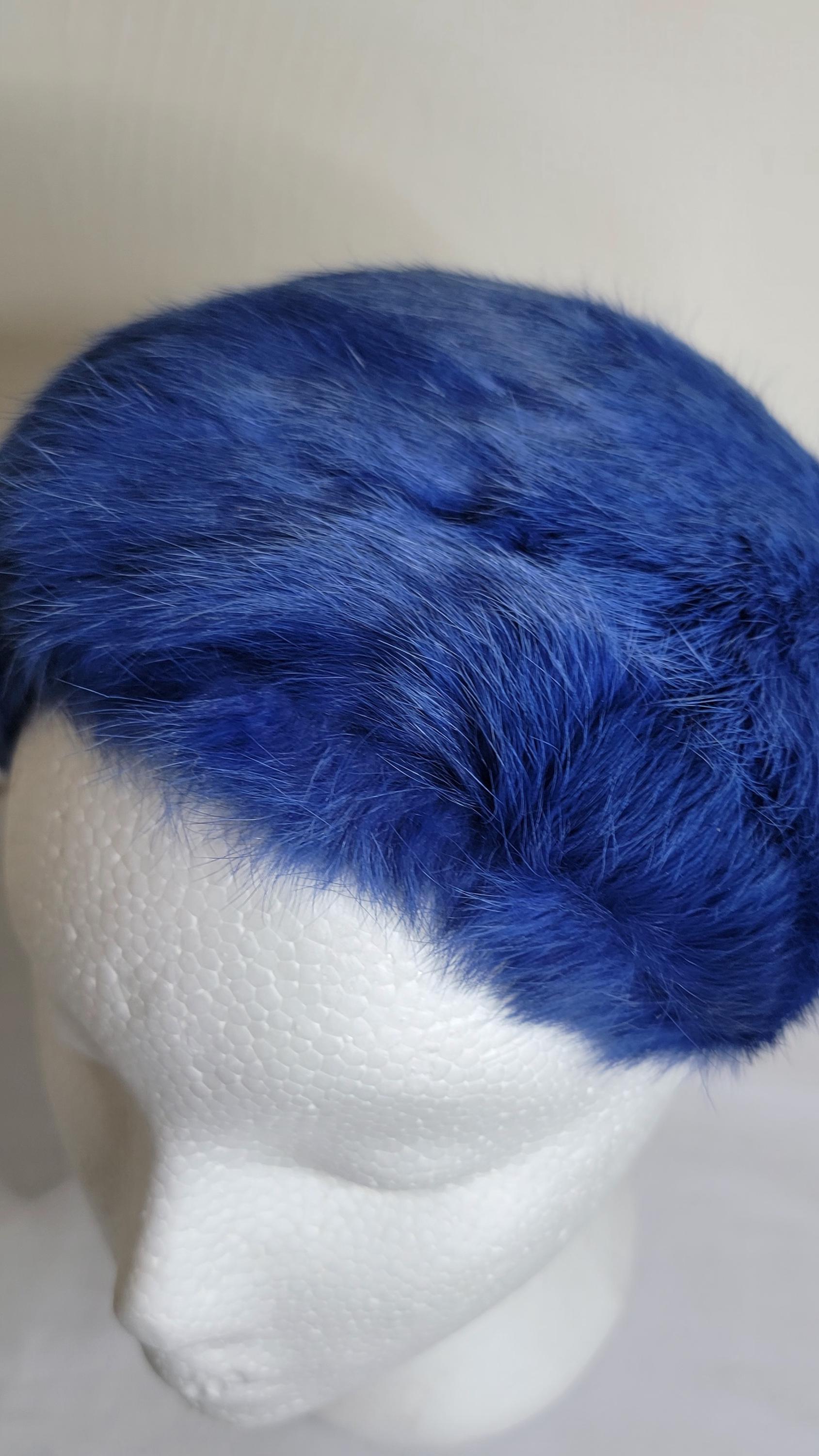 1950s Cobalt Blue Fur Juliette Cap - Etsy