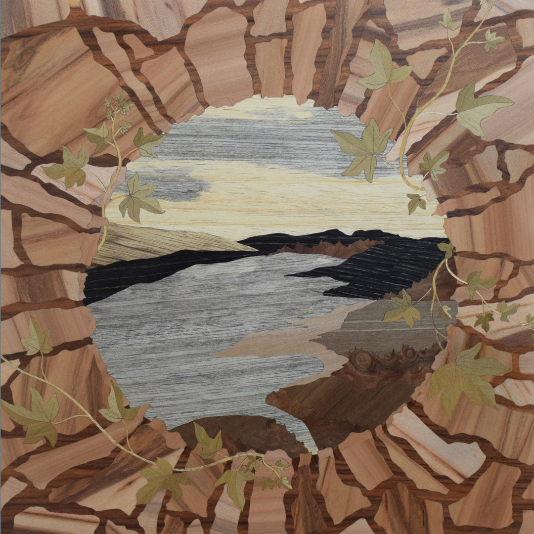 Natural Wood Marquetry Painting landscape - Etsy Hong Kong