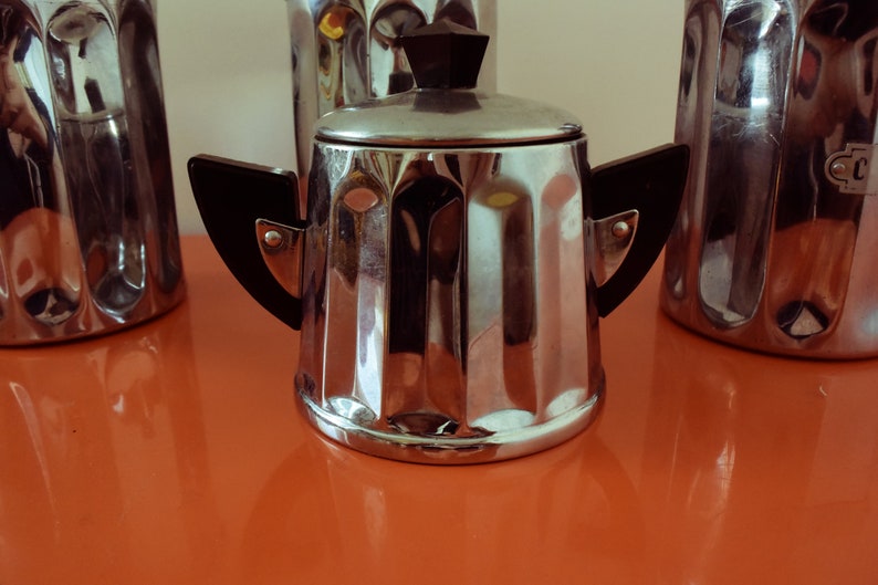 Bakelite Aluminum Spice Jar Coffee Pot Sugar Bowl Vintage Tableware ...
