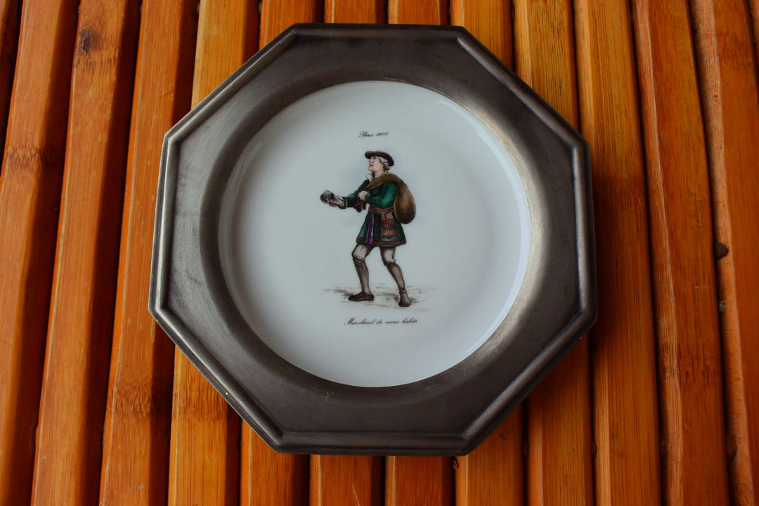 Assiette étain et céramique - assiette décorative - made in France ...
