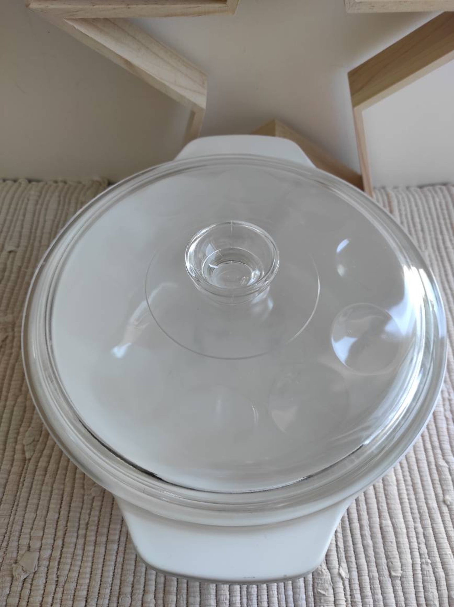 Vintage Ceramic Pyroflam Casserole Dish Geometric Yellow Orange Decor ...