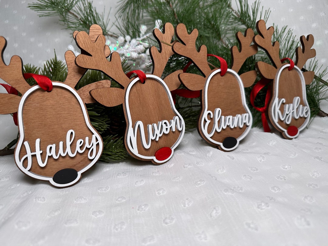 Personalized Reindeer Ornament Custom Christmas Ornament Holiday Family ...