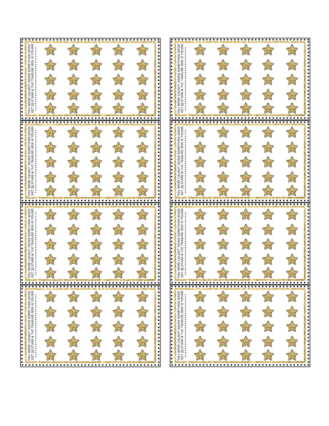 Teacher Star Punch Cards Printable, Student Incentives, Reward Cards ...