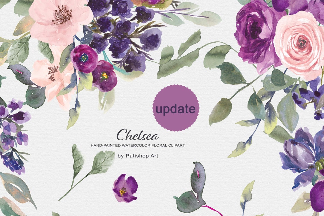 Plum Flowers - Blush Pink - Floral Clipart - Watercolor Blooms ...