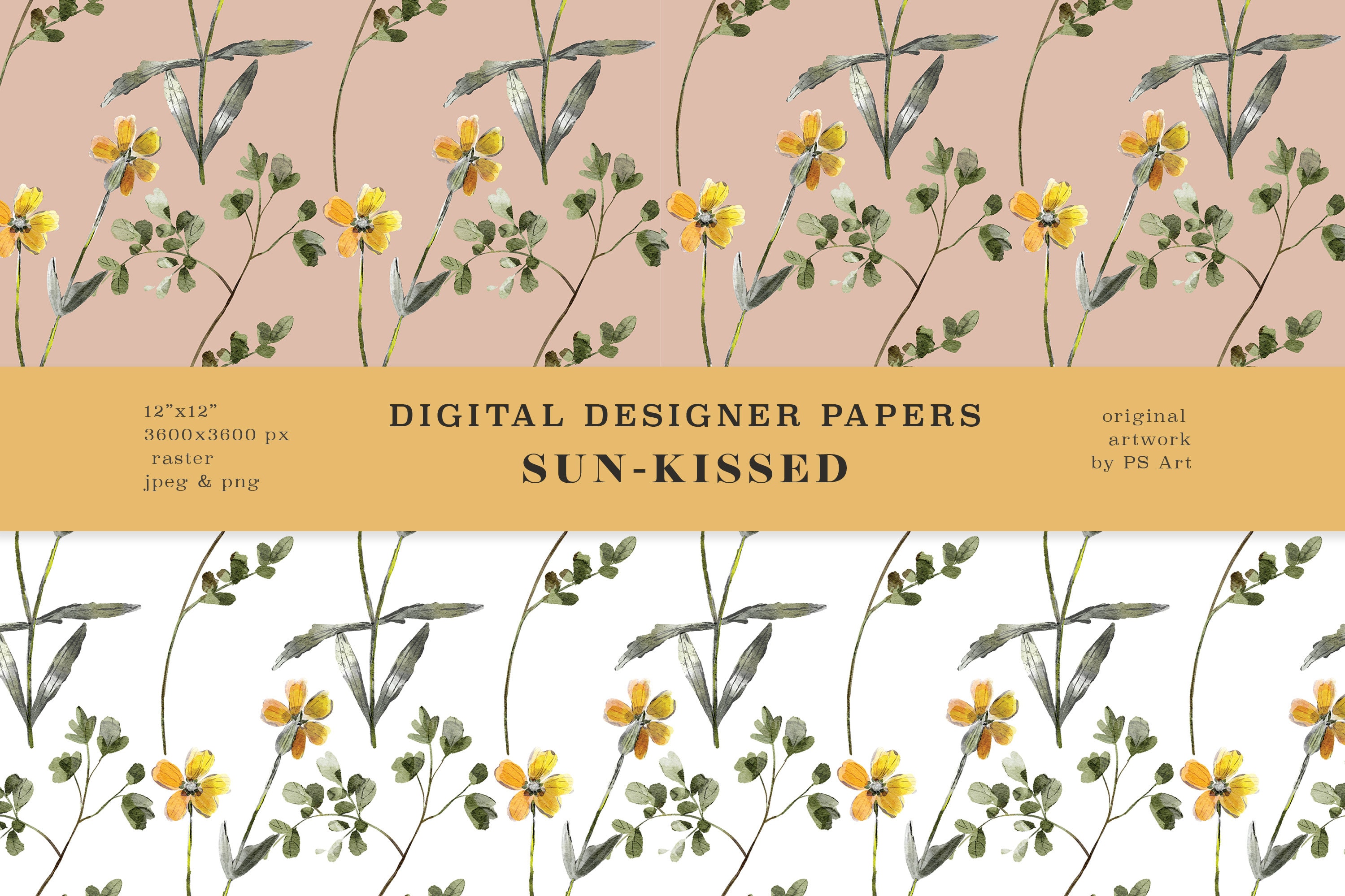 Watercolor Meadow Flowers Digital Papers Scrapbook Papers - Etsy