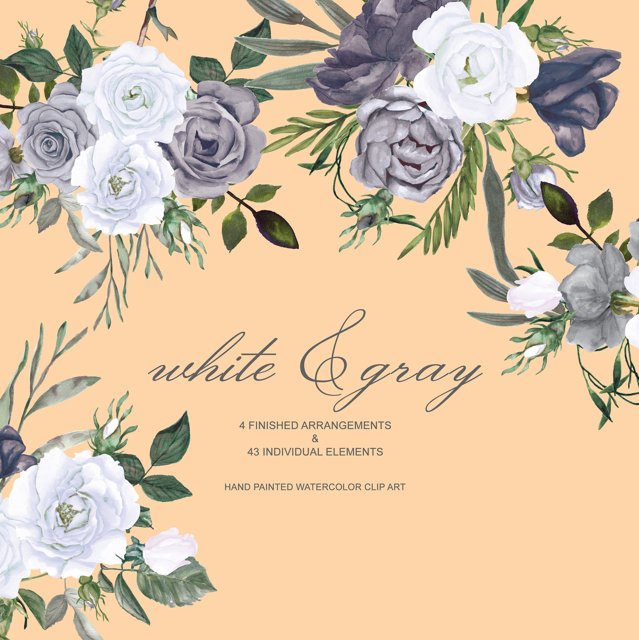 Yellow And Gray Flower Clip Art