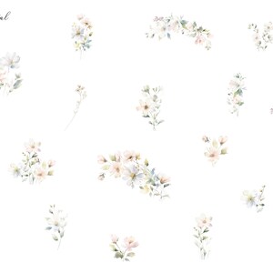 Watercolor Floral Clipart Subtle Blooms Flowers Clipart Summer Wreaths ...
