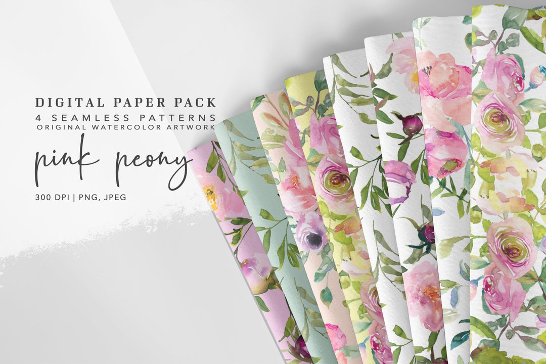 Pink Peony, Seamless Pattern, Collection Repeatable, Scrapbook Paper ...