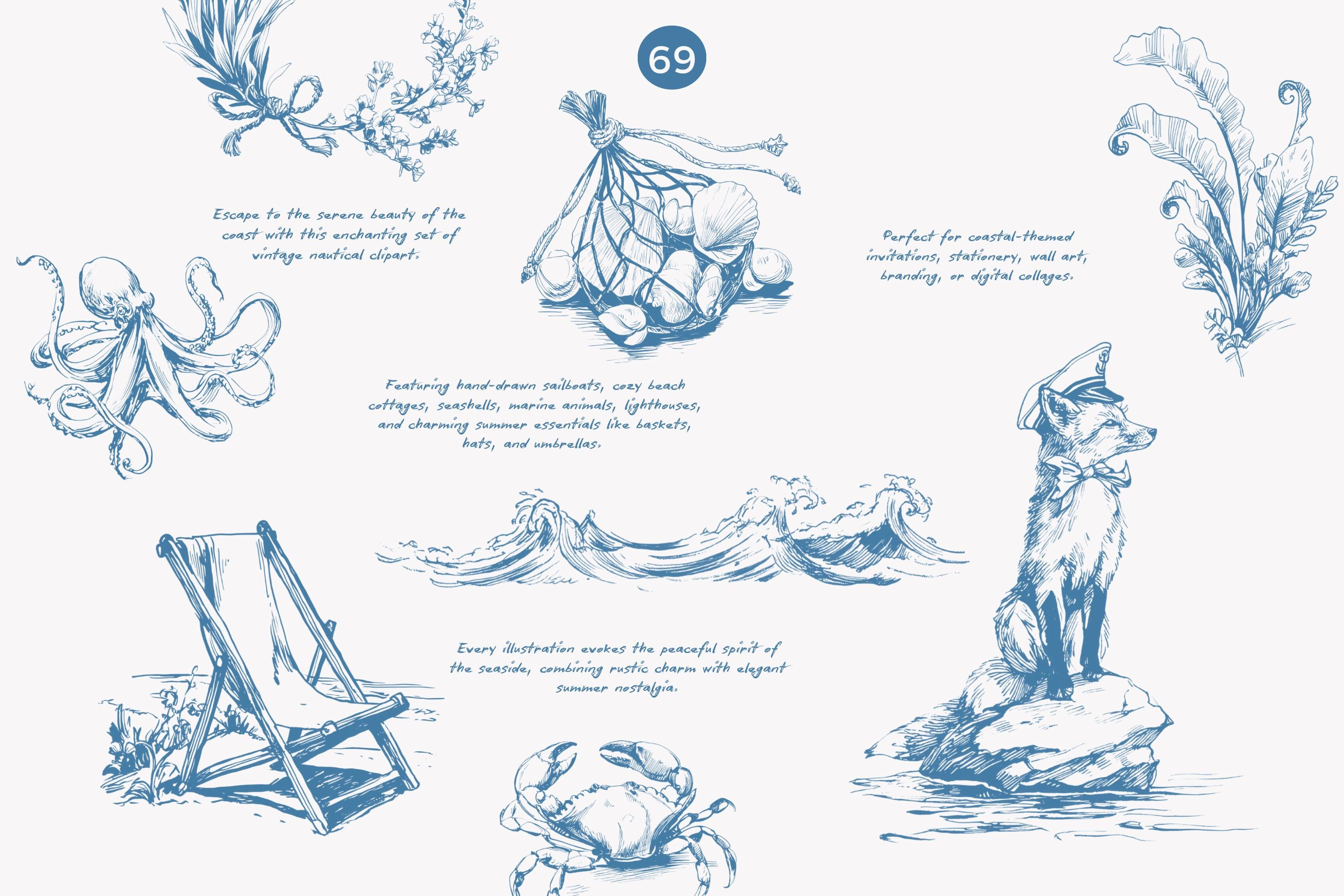 Coastal Clipart Png, Nautical Marine Illustration and Sailing Graphics ...