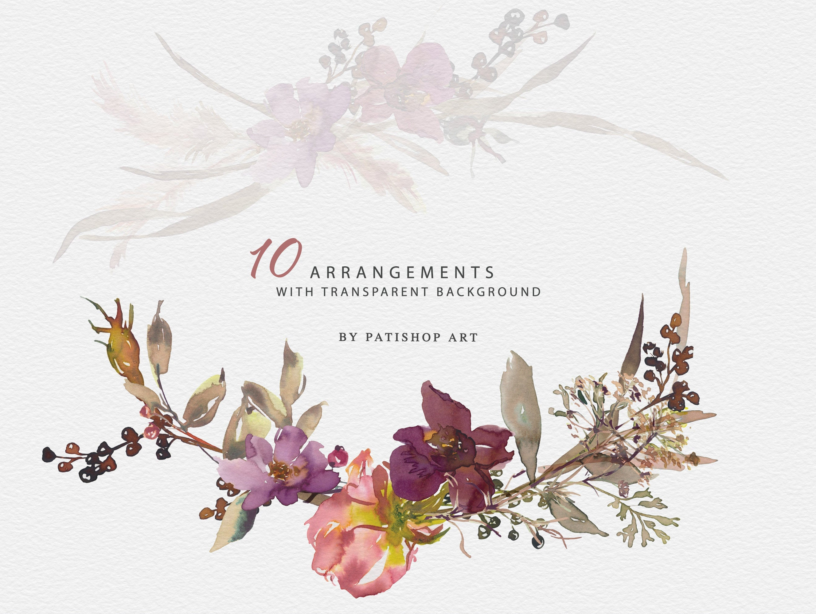 Watercolor Bouquet Clipart - Boho Floral Clipart - Watercolor Autumn ...
