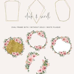 Pink Petals Watercolor Pink Gold Floral Frame Collection - Etsy
