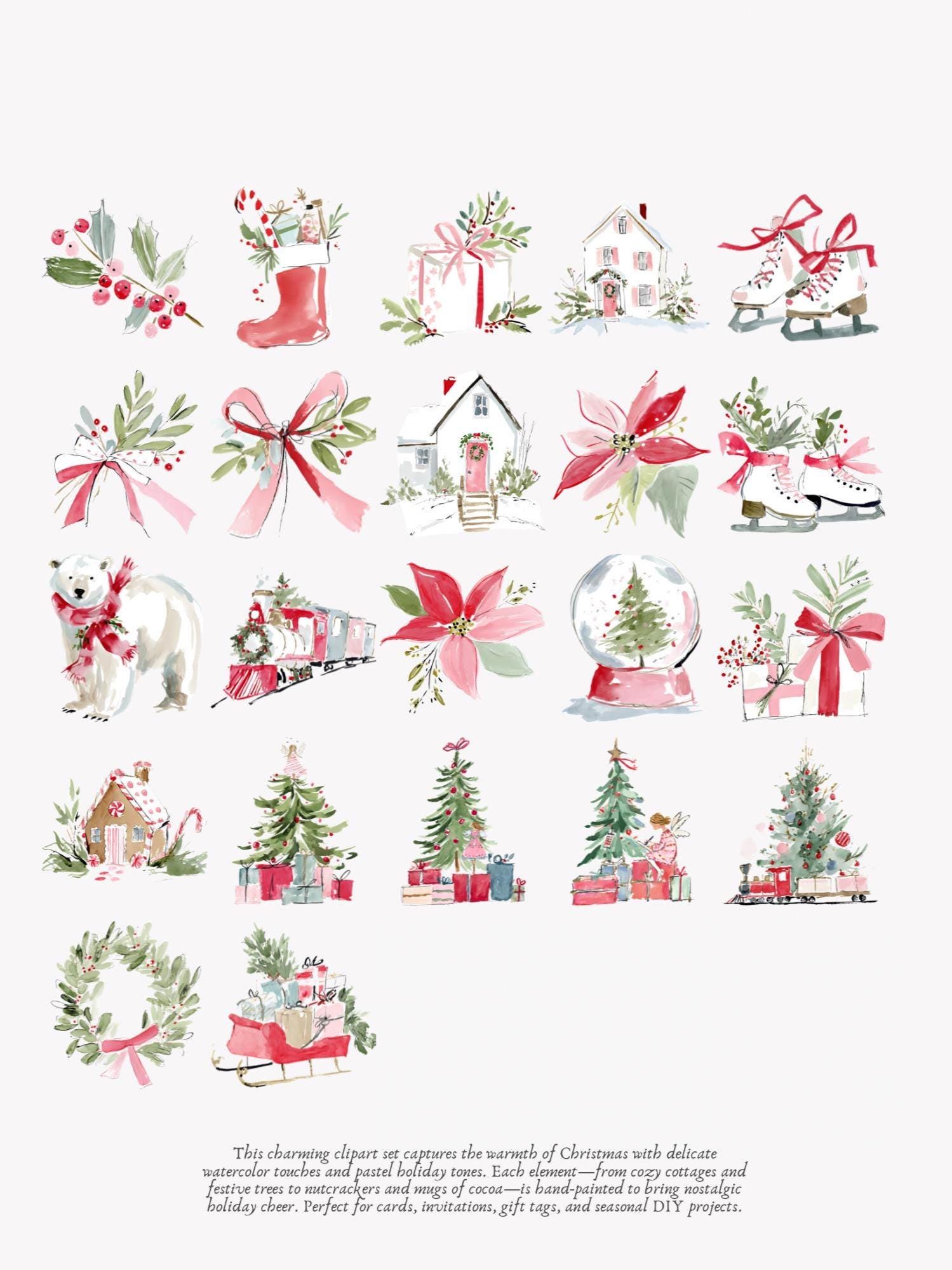 Cozy Christmas Watercolor Clipart Set With Nutcracker, Winter Animals ...