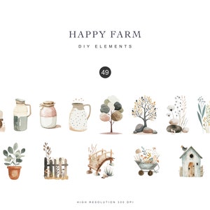 Watercolor Farm Animal Clipart Bundle - Nursery Clipart - Goose Png ...