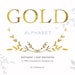 Gold Alphabet, Gold Foil Alphabet, Sparkling Monogram, Metallic Gold ...