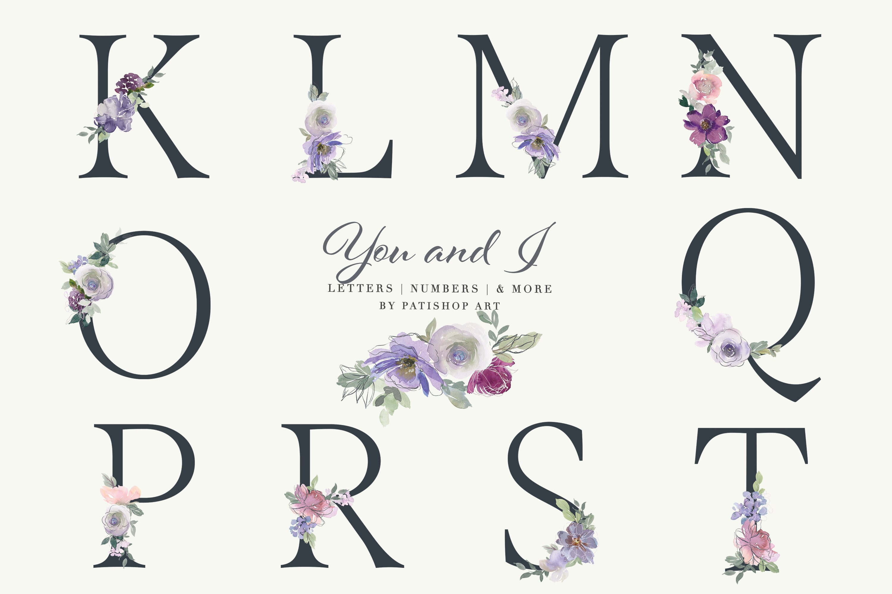 Watercolor Floral Alphabet Embellished Letters Number - Etsy