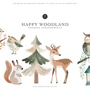 Watercolor Woodland Animal Clipart Bundle, Nursery Clipart, Fox Png ...