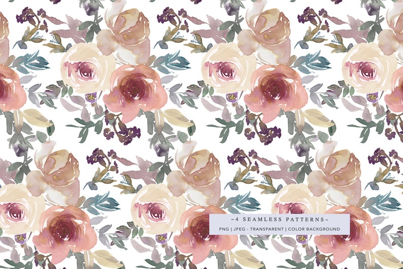 Watercolor Blush Floral Digital Papers Scrapbook Paper - Etsy