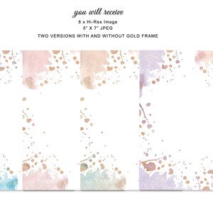 Ethan* Blush and Gold Watercolor Splashes Backdrop Geometric Frames ...