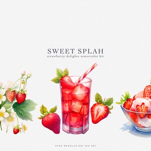 Watercolor Strawberry Clipart - Scrapbook Stories - Watercolor Clipart ...