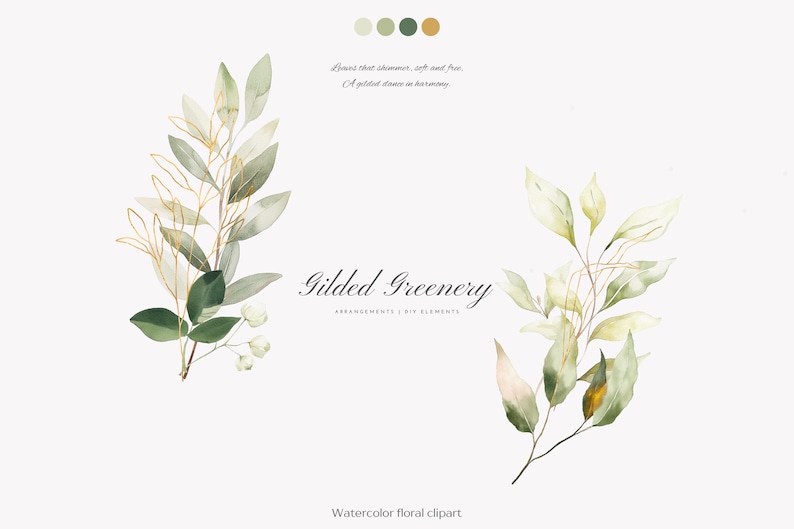 Eucalyptus Leaves - Watercolor Greenery - Botanical Clipart - Foliage ...