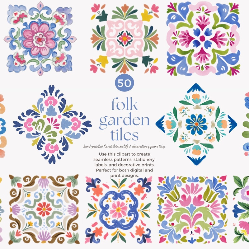 Hand Crafted Floral Tiles - Etsy
