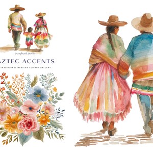 Watercolor Mexican Clipart Set - Fiesta Graphics - Mexico Sceneries ...