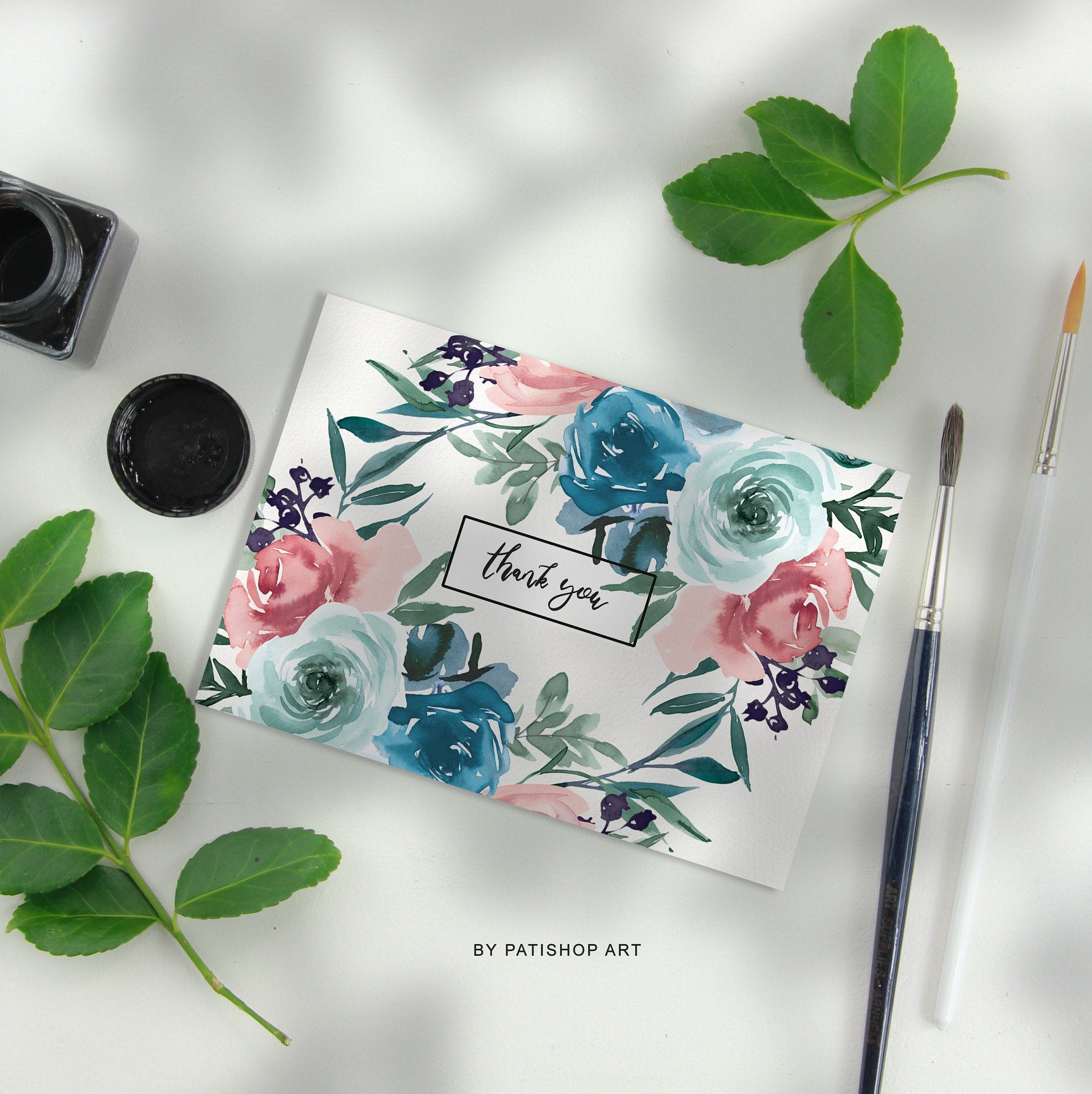 Weldon Blue and Melon Watercolor Bouquet Clipart Arrangement - Etsy