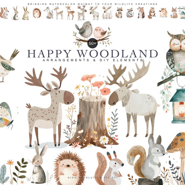 Woodland Clipart - Etsy