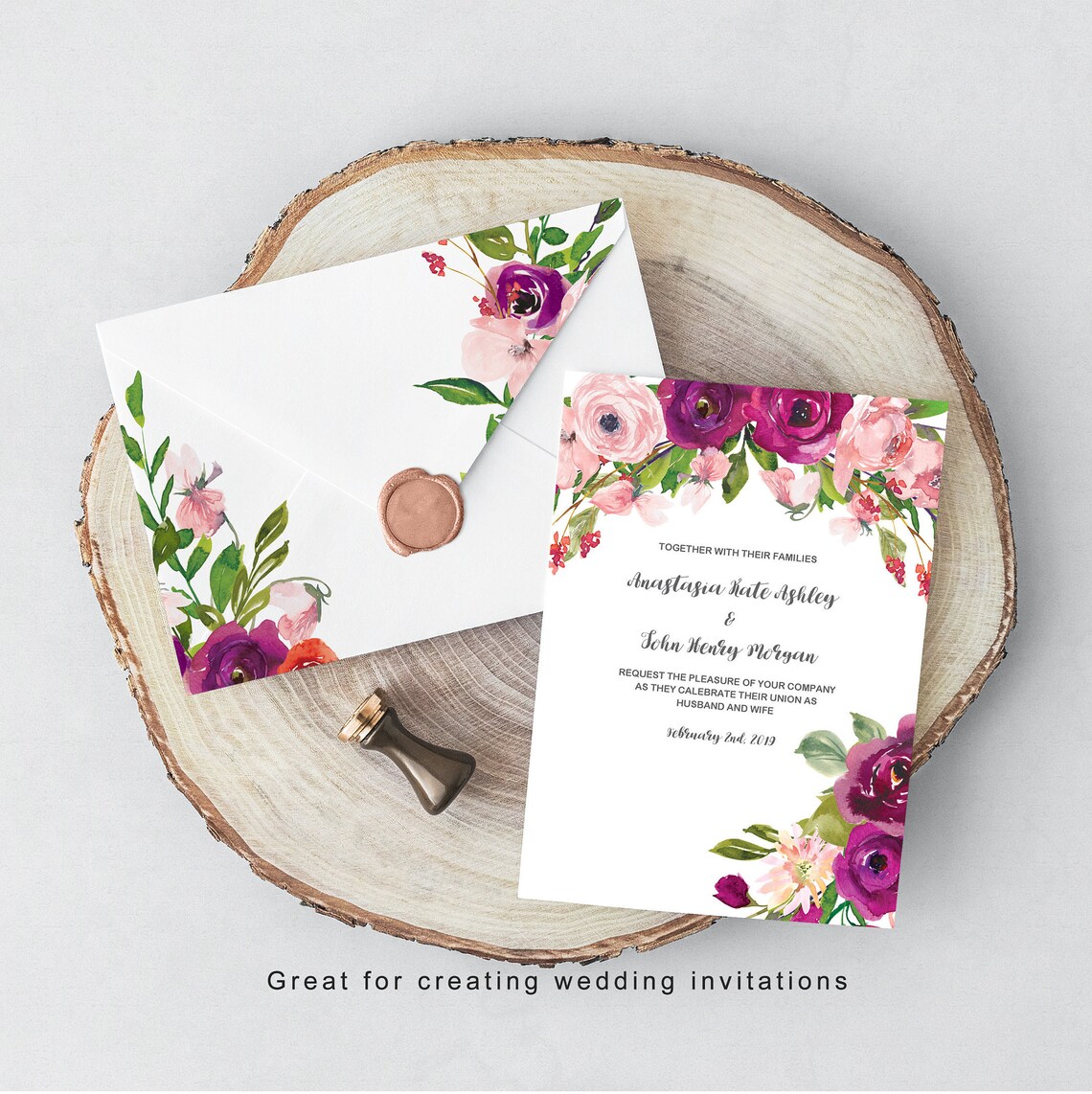 Watercolor Ruby Flowers Burgundy Blush Pink Flowers Clipart - Etsy