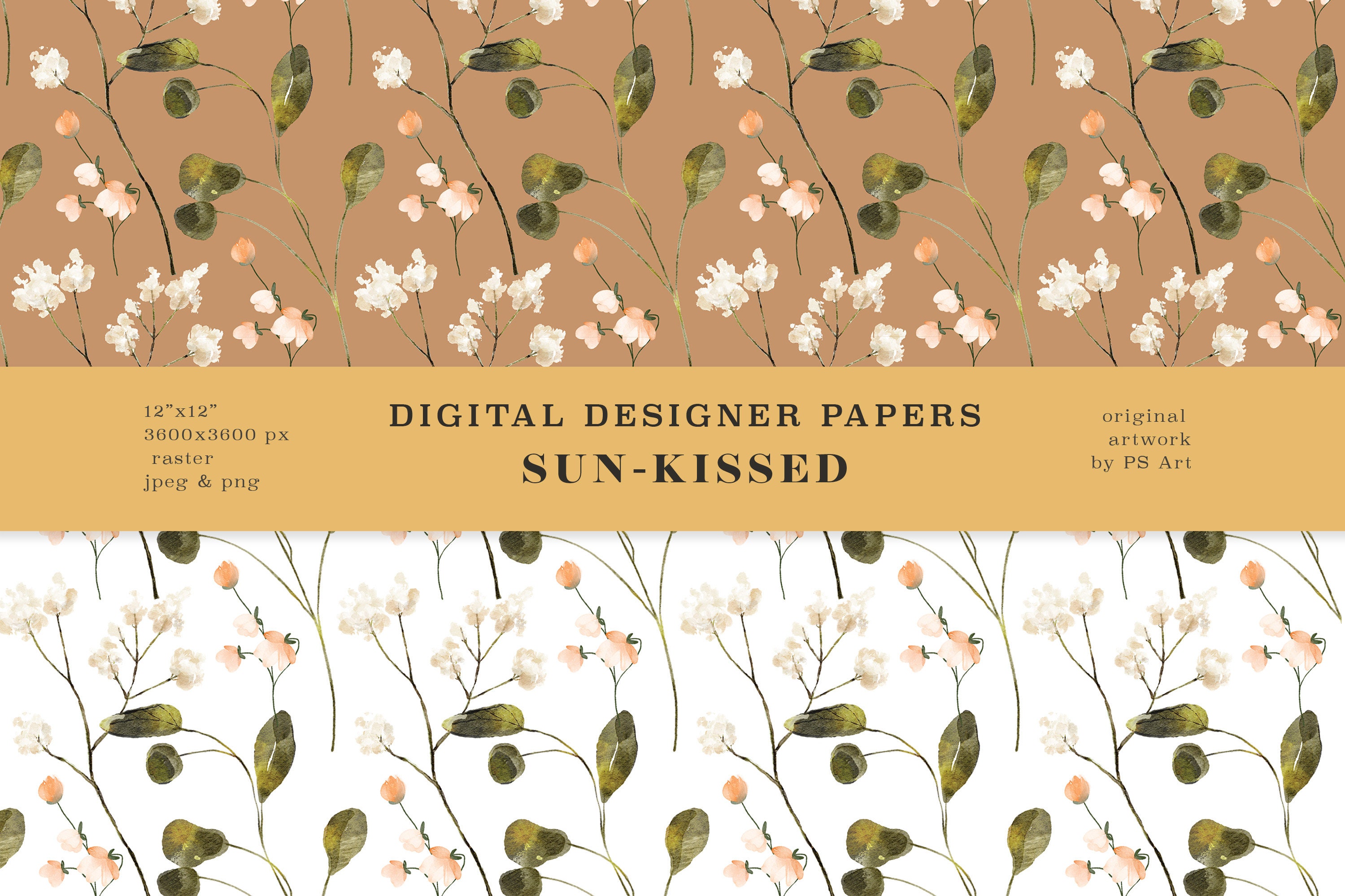 Watercolor Meadow Flowers Digital Papers Scrapbook Papers - Etsy