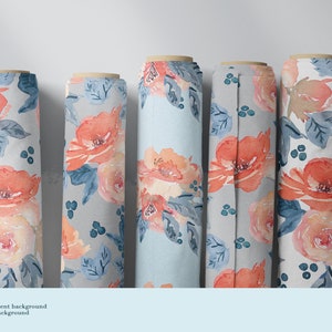 Coral Flower Watercolor Rose Digital Paper Scrapbook Papers Seamless ...