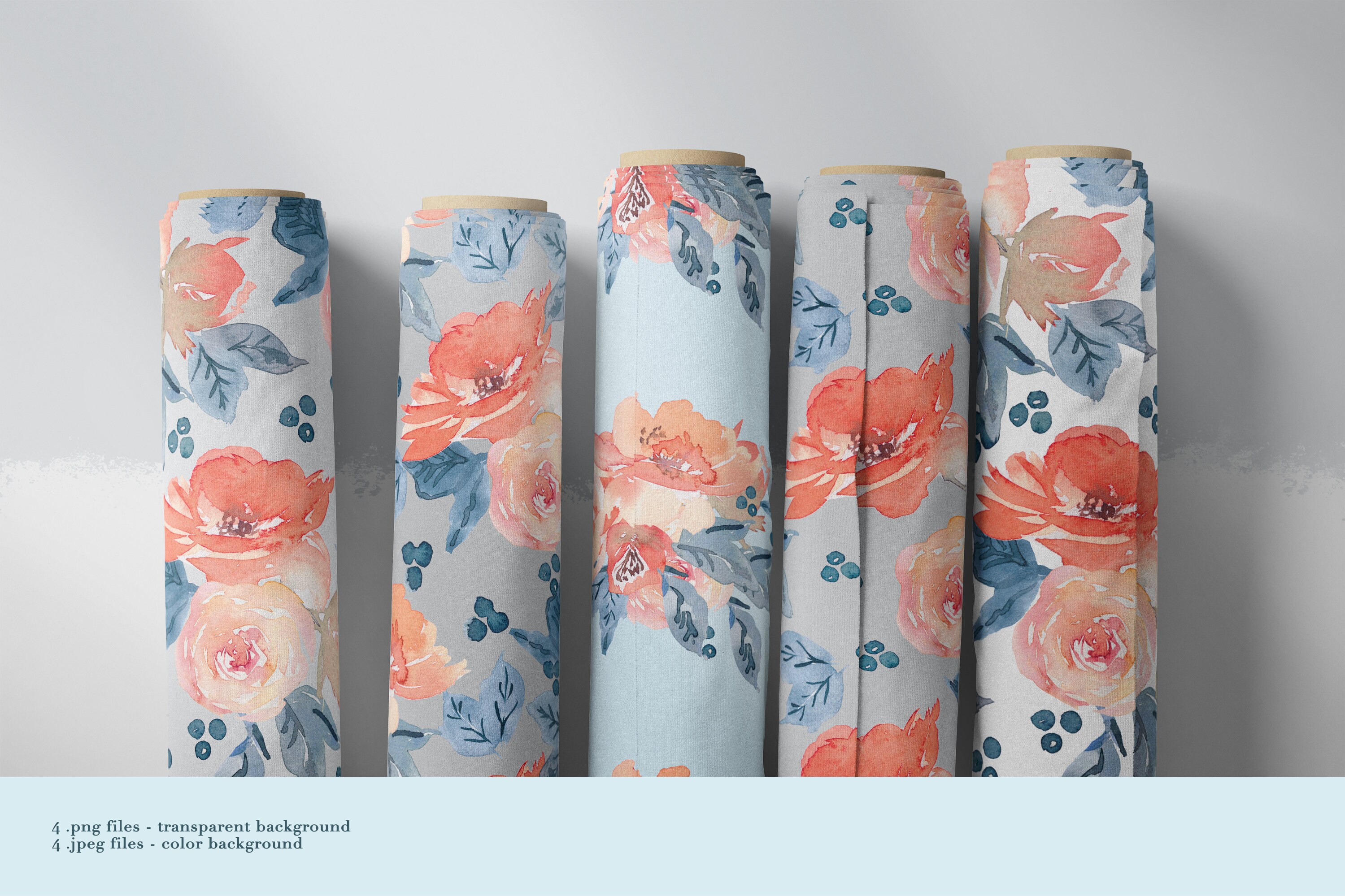 Coral Flower Watercolor Rose Digital Paper Scrapbook Papers | Etsy