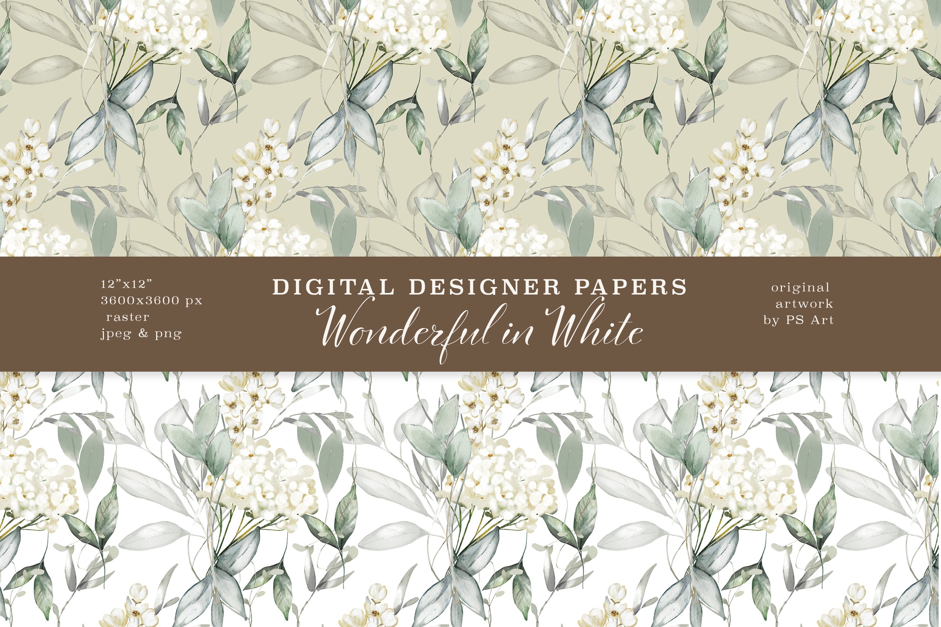 Wedding White Flowers Digital Papers Scrapbook Papers - Etsy