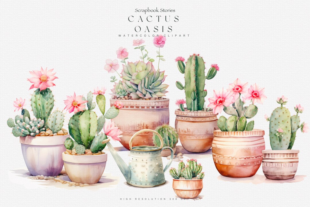 Watercolor Cactus Clipart Watercolor Clipart Cactus Clipart Succulent ...