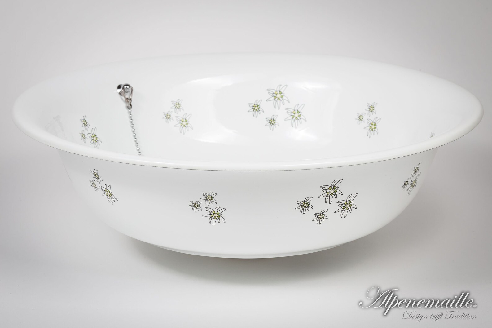 Premium Enamel Sink anni ø41x11cm, 364-99-1 Design edelweiß Handmade in ...
