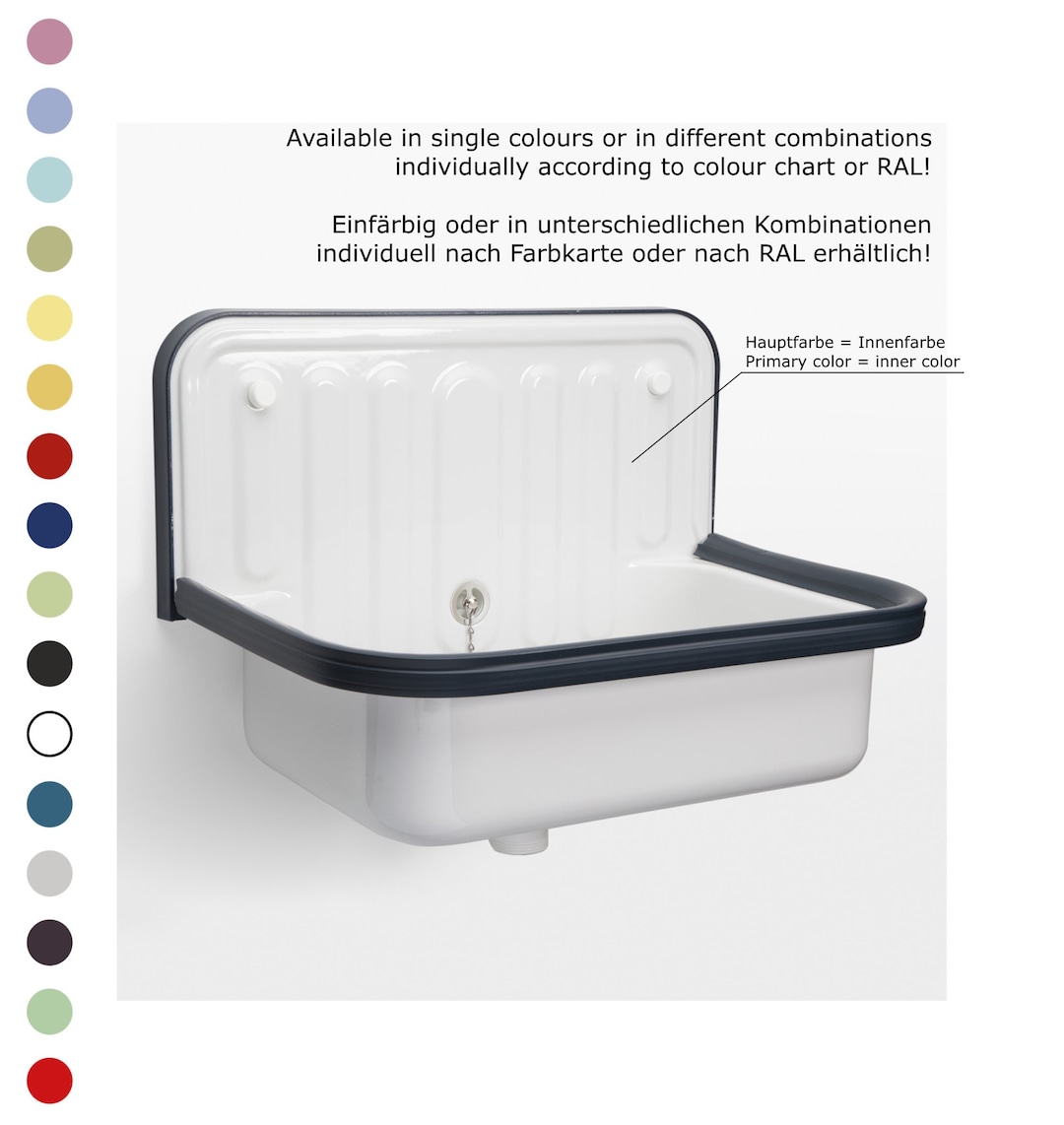 Premium Enamel Bucket Sink bella 20 1/8 X 14 1/8 - Etsy UK