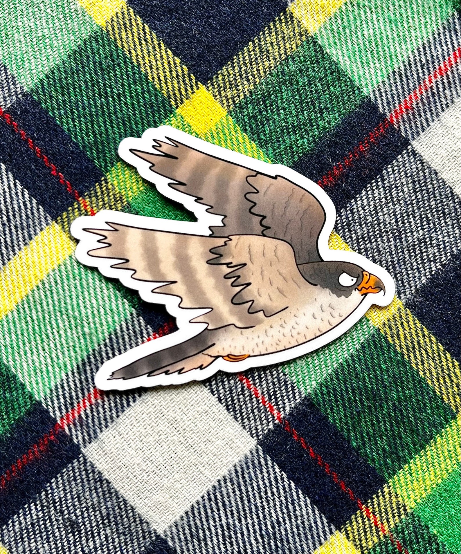 Peregrine Falcon Vinyl Sticker - Cartoon Raptor - Bird of Prey - Etsy