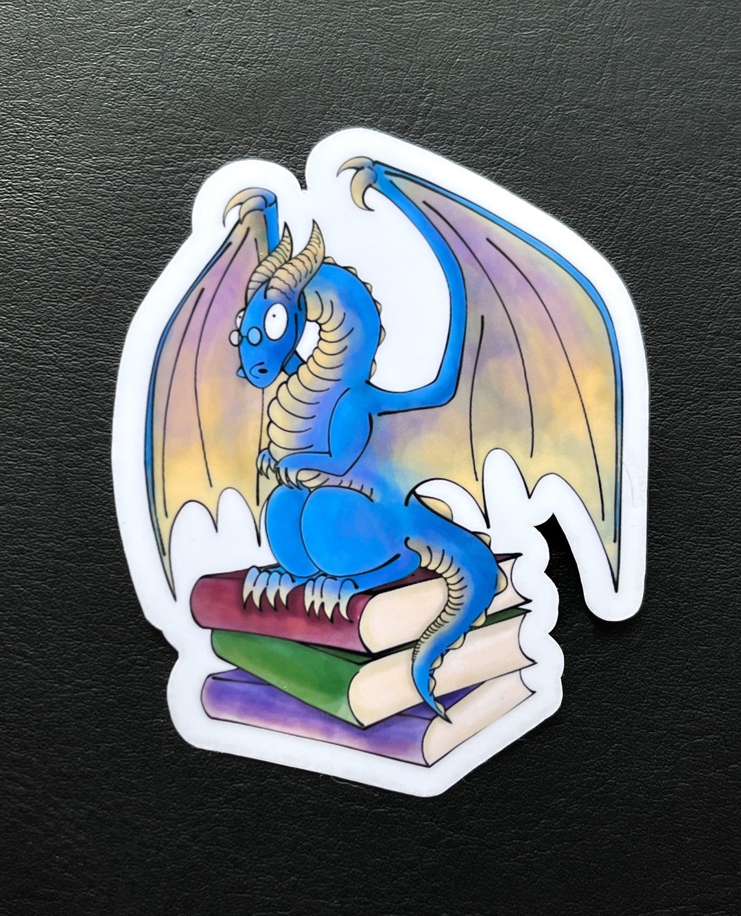 Book Wyrm Dragon Sticker Fantasy Vinyl Art Stickers Book - Etsy