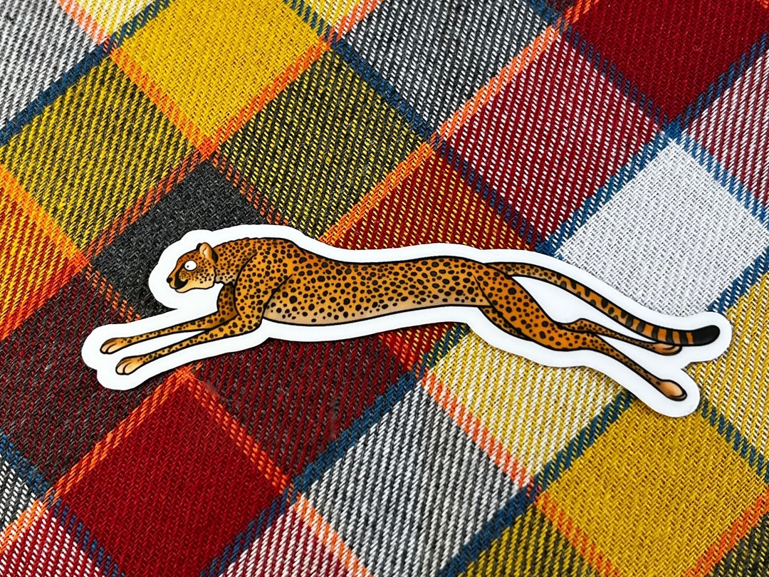 Running Cheetah Vinyl Sticker - Big Cat Stickers - Safari - Cartoon ...