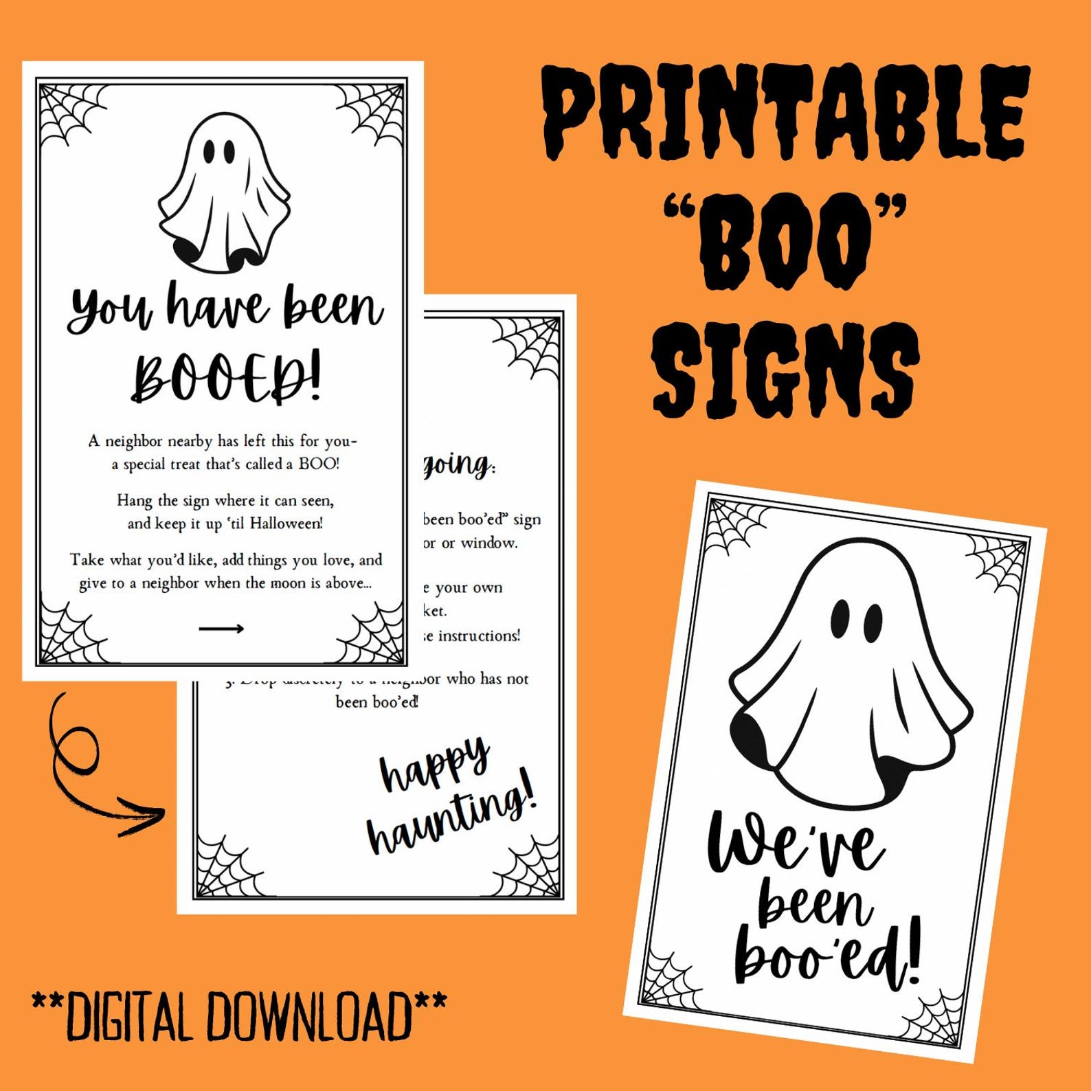 Youve Been BOOED Printable, Halloween Acticity, Digital File ...
