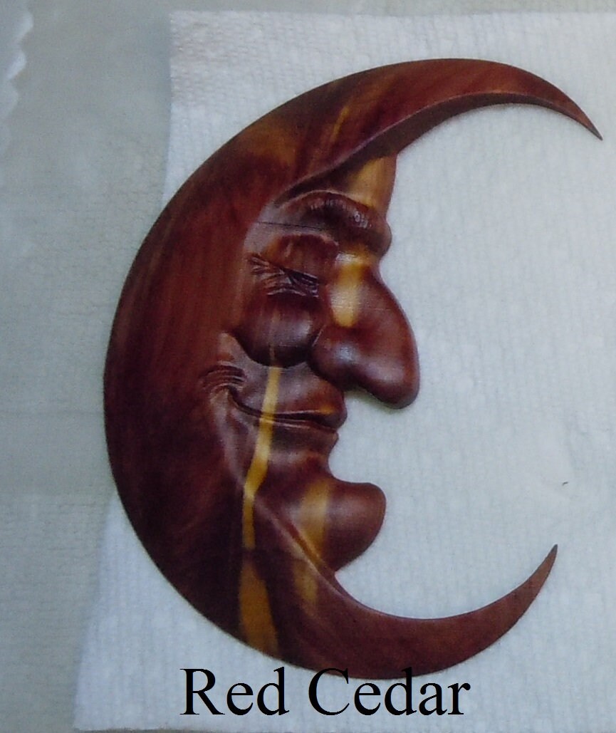 Wood Carved Moon Face - Etsy